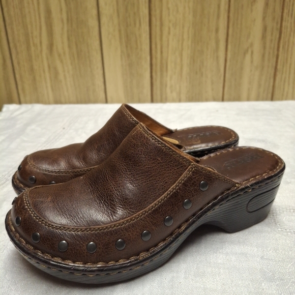 Born | Shoes | Born Mule Clog Brown Leather Studded Size 6 M | Poshmark